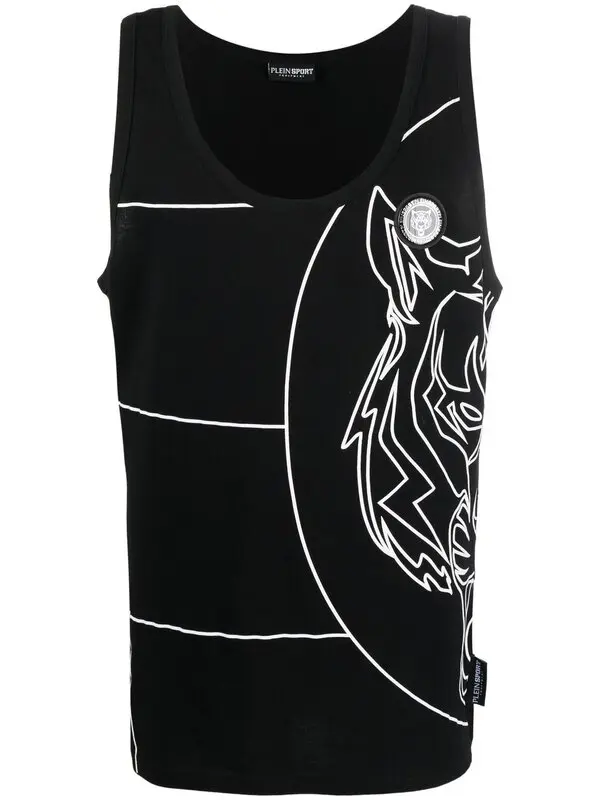 PLEIN SPORT Tiger Print Tank Top
