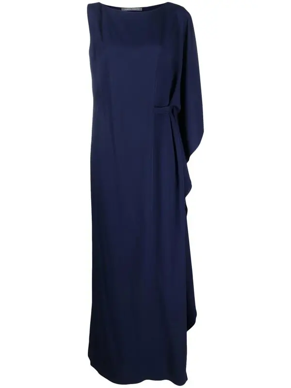 Alberta Ferretti One-shoulder Draped Maxi Dress - Blue