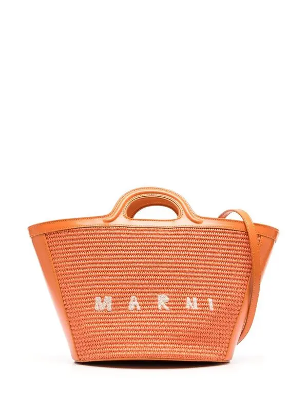 Marni Tropicalia Logo-embroidered Tote - Orange