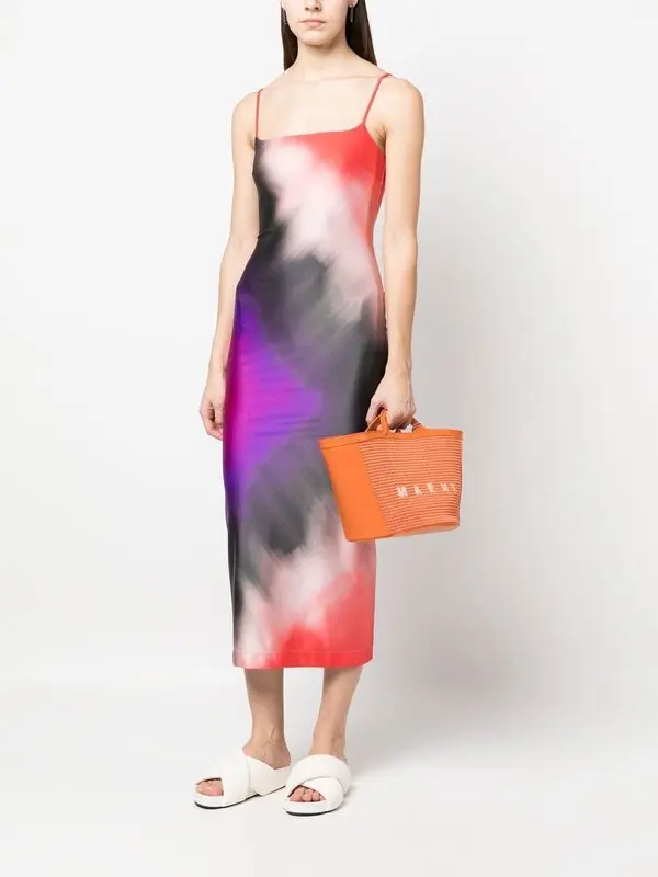 Marni Tropicalia Logo-embroidered Tote - Orange