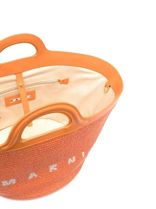 Marni Tropicalia Logo-embroidered Tote - Orange