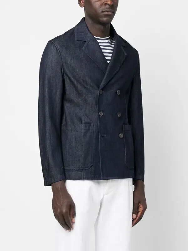 DOPPIAA Double-breasted Denim Blazer