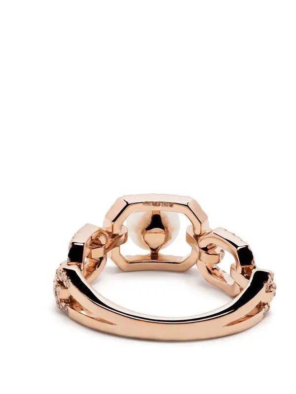 Shay 18k Rose Diamond And Pearl Ring