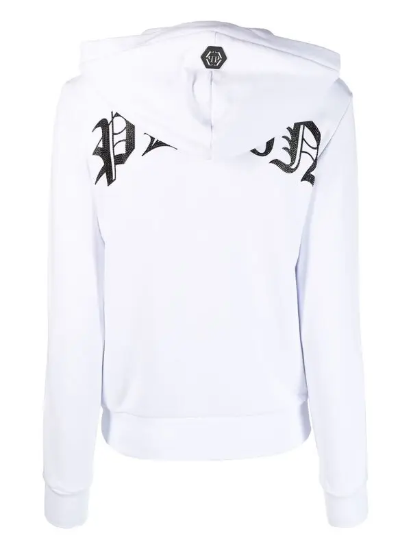 Philipp Plein Graphic-print Cropped Hoodie - White