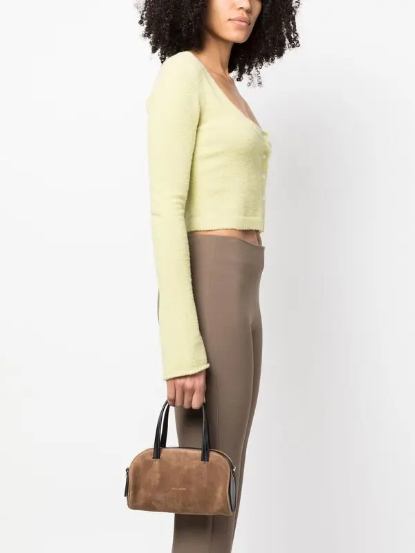 Manu Atelier Hourglass Suede Bowling Bag