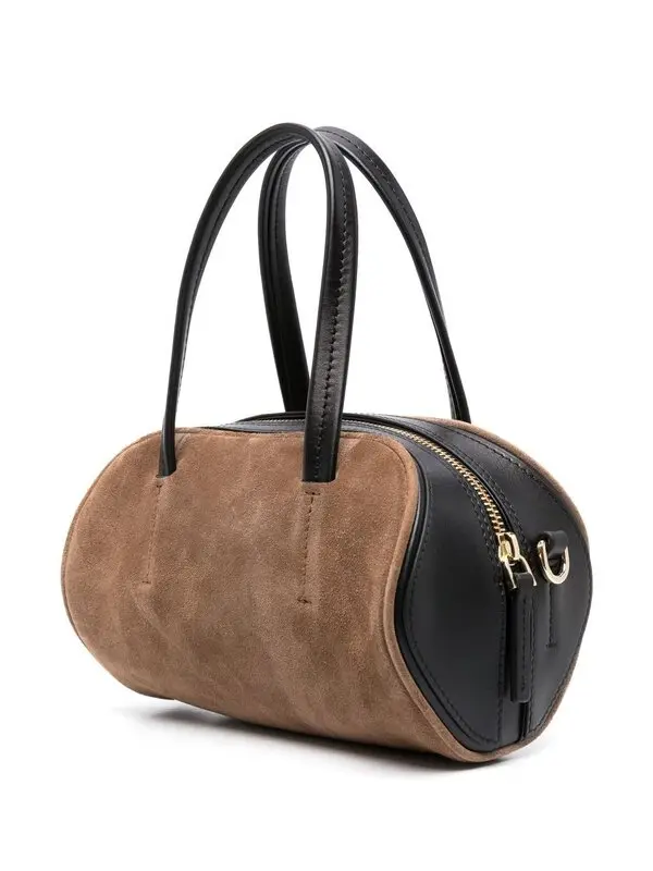 Manu Atelier Hourglass Suede Bowling Bag