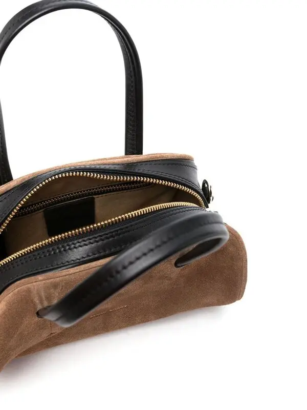 Manu Atelier Hourglass Suede Bowling Bag