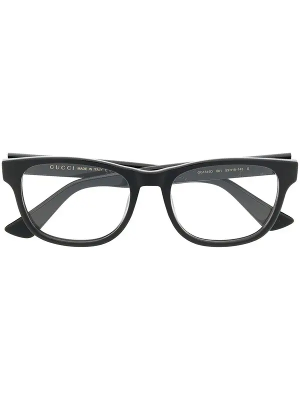 Gucci Logo Lettering Square Frame Glasses - Black