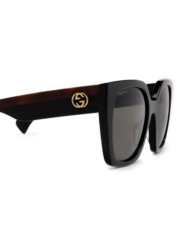 Gucci Striped Square-frame Sunglasses - Black