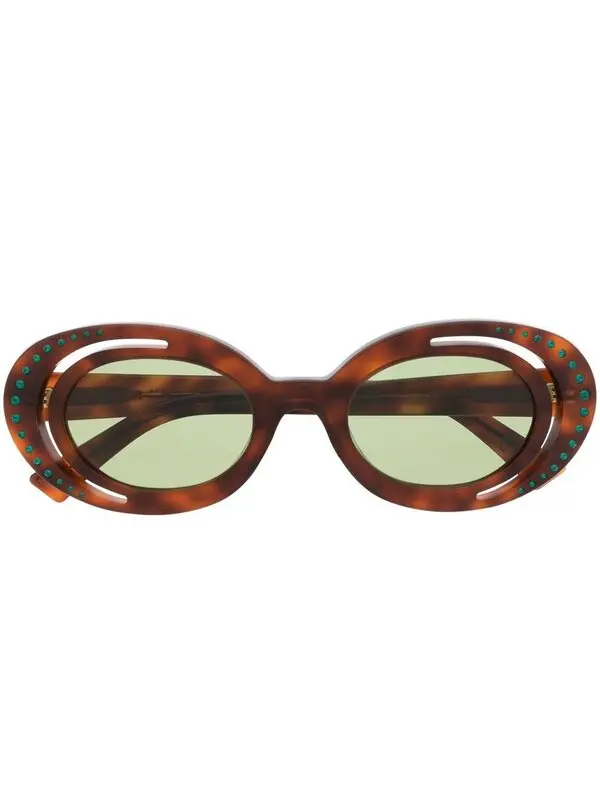 Marni Zion Oval-frame Sunglasses - Brown