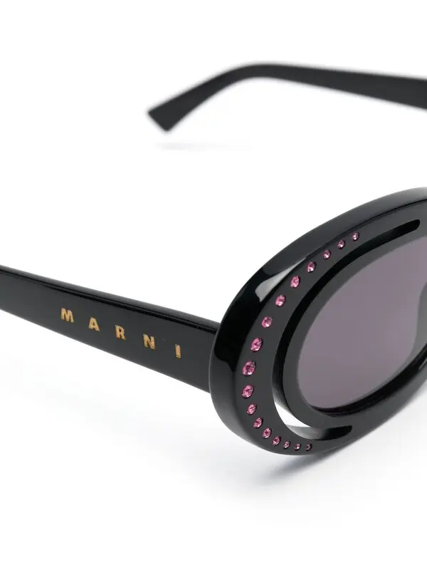 Marni Crystal-embellished Oval Sunglasses