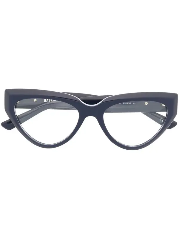 Balenciaga Logo-engraved Cat-eye Glasses - Blue