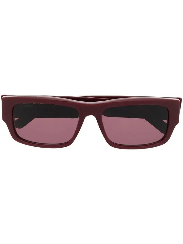 Balenciaga Rectangle-frame Sunglasses - Red