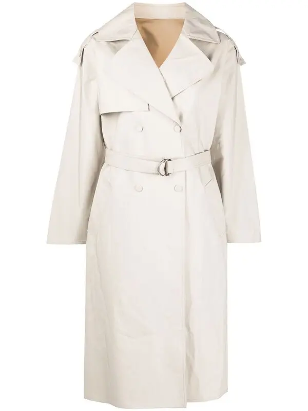 YVES SALOMON Silk Belted Trench Coat