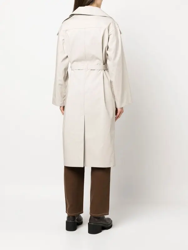 YVES SALOMON Silk Belted Trench Coat