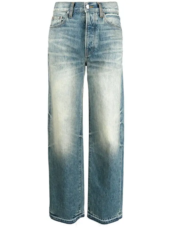 Amiri Distressed Straight-leg Jeans