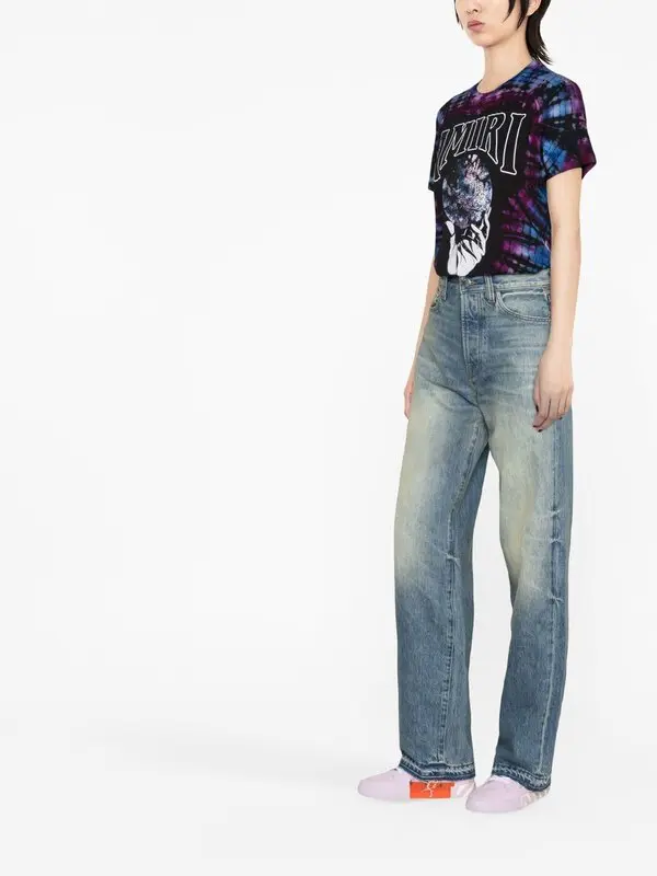 Amiri Distressed Straight-leg Jeans