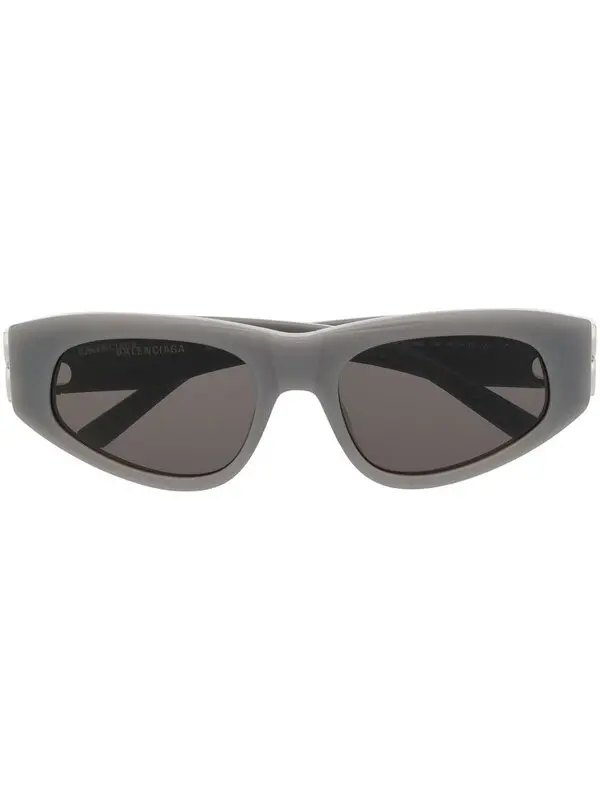 Balenciaga Logo-plaque Biker Sunglasses - Grey