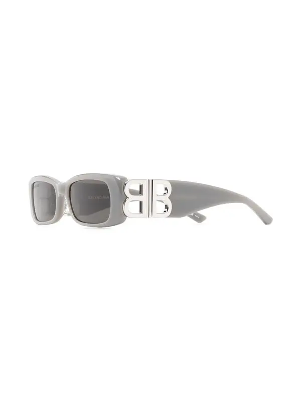 Balenciaga Logo-plaque Rectangle-frame Sunglasses