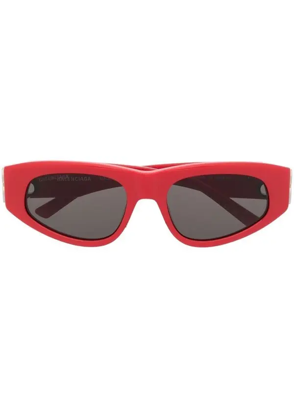 Balenciaga Logo-plaque Sunglasses - Red