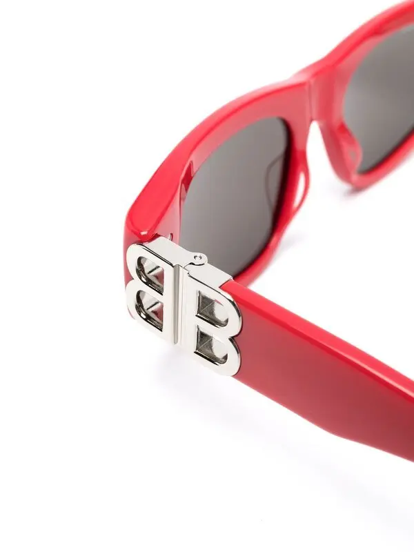 Balenciaga Logo-plaque Sunglasses - Red