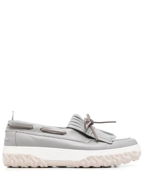 Thom Browne Grosgrain-loop Trim Boat Shoes