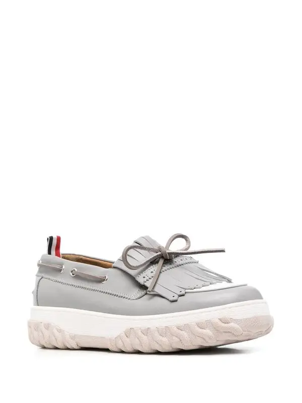 Thom Browne Grosgrain-loop Trim Boat Shoes
