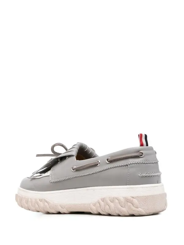Thom Browne Grosgrain-loop Trim Boat Shoes