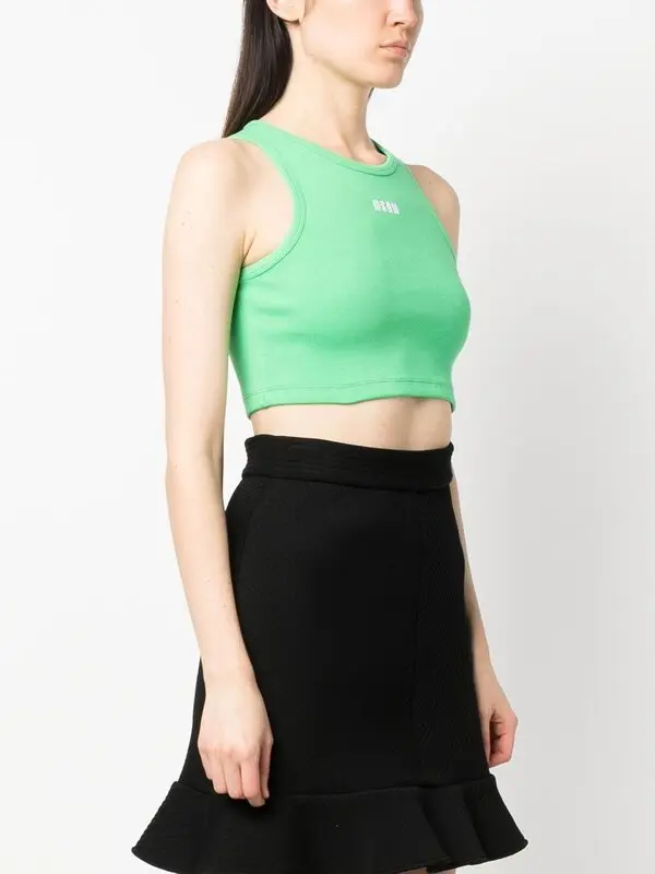 MSGM Logo Sleeveless Top - Green