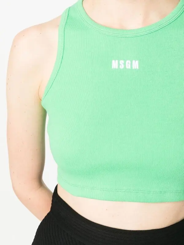 MSGM Logo Sleeveless Top - Green