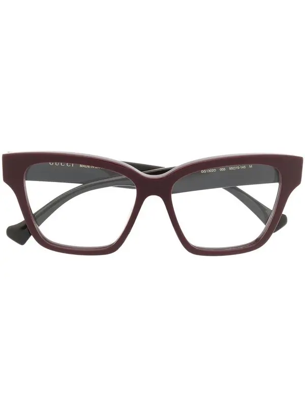 Gucci Wayfarer-frame Optical Glasses - Red