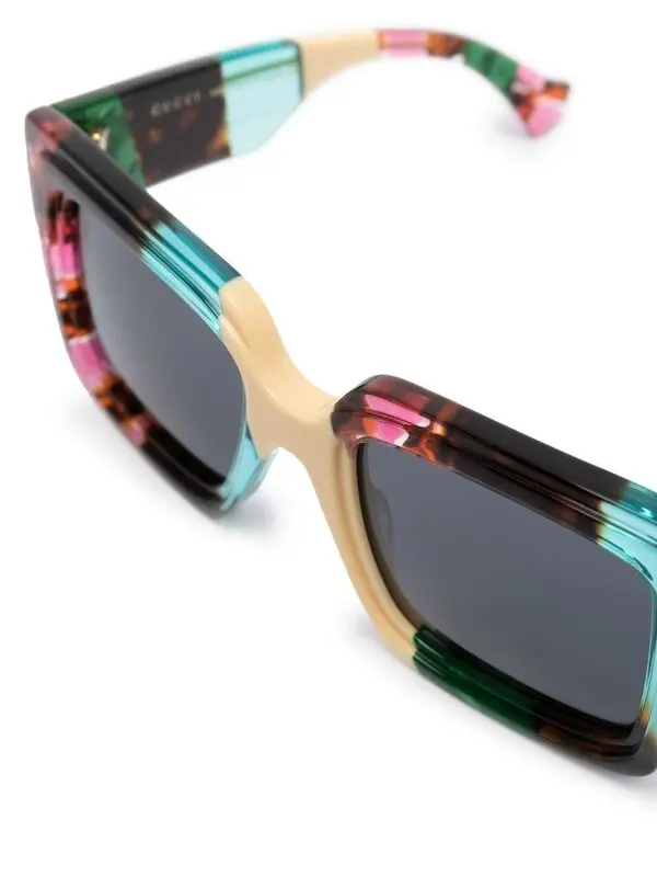 Gucci Oversized Marbled-Effect Sunglasses - Blue | Editorialist display picture 1