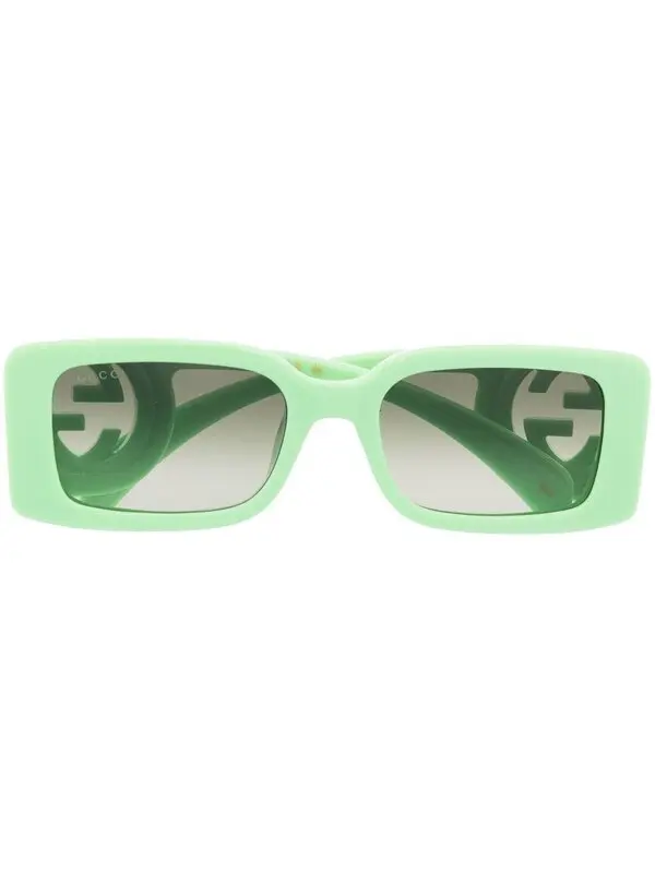 Gucci Rectangle-frame Sunglasses - Green