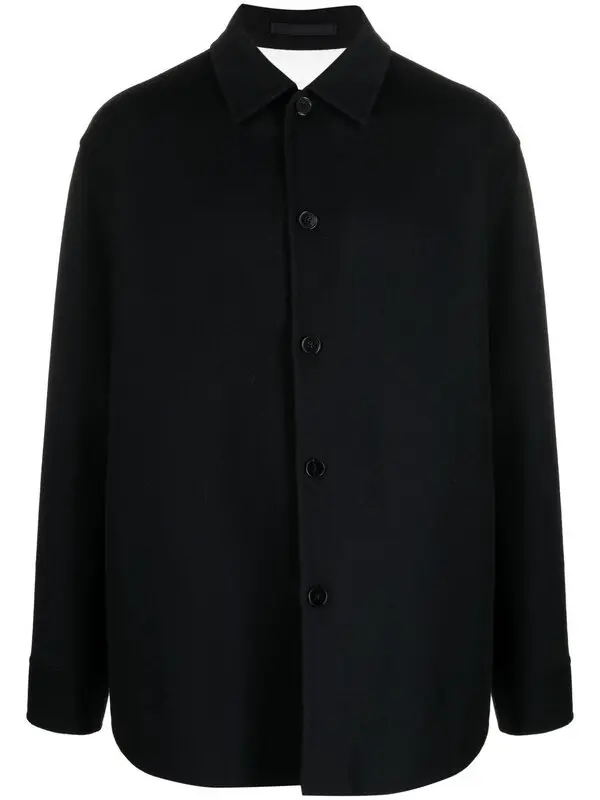 JIL SANDER Long-sleeve Cashmere Shirt Jacket - Blue