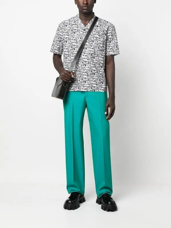 Palm Angels Waves-print Bowling Shirt