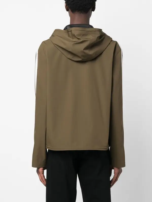 Palm Angels Side-stripe Hooded Jacket - Green
