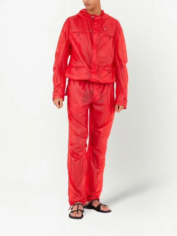 FERRAGAMO Four-pocket Hooded Jacket - Red