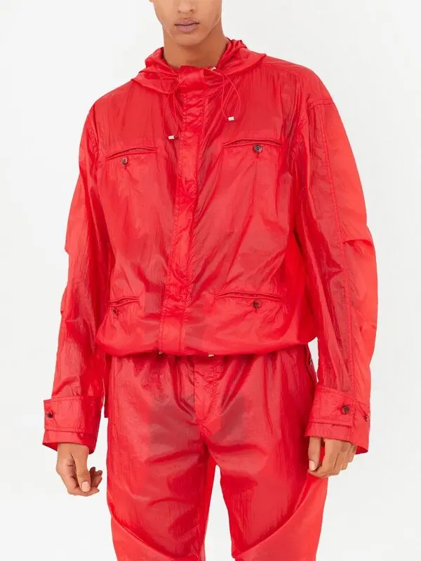 FERRAGAMO Four-pocket Hooded Jacket - Red