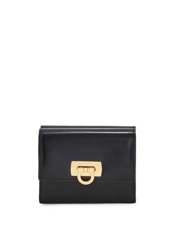 FERRAGAMO Gancini Clasp Wallet - Black