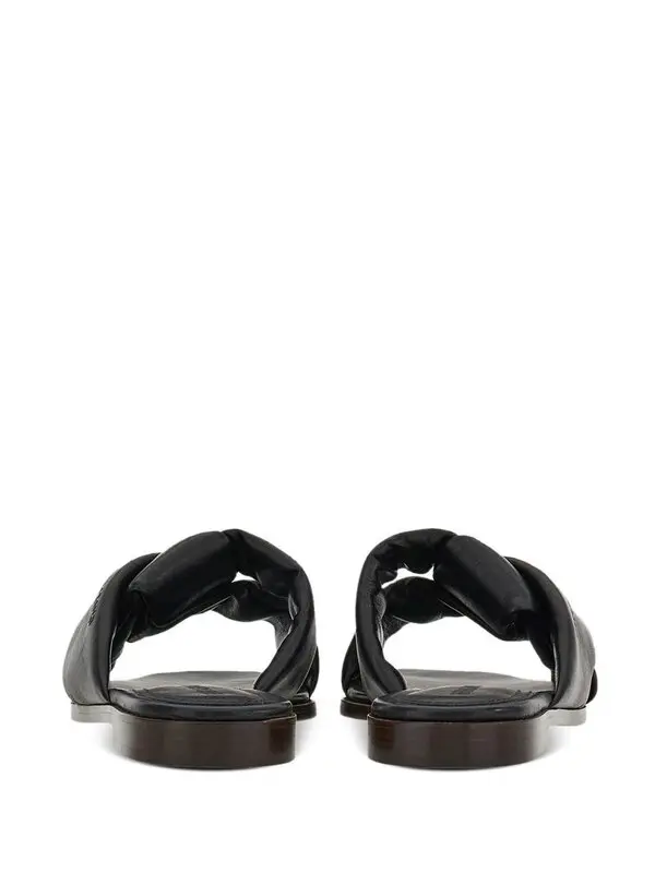 FERRAGAMO Knot-detail Leather Slides