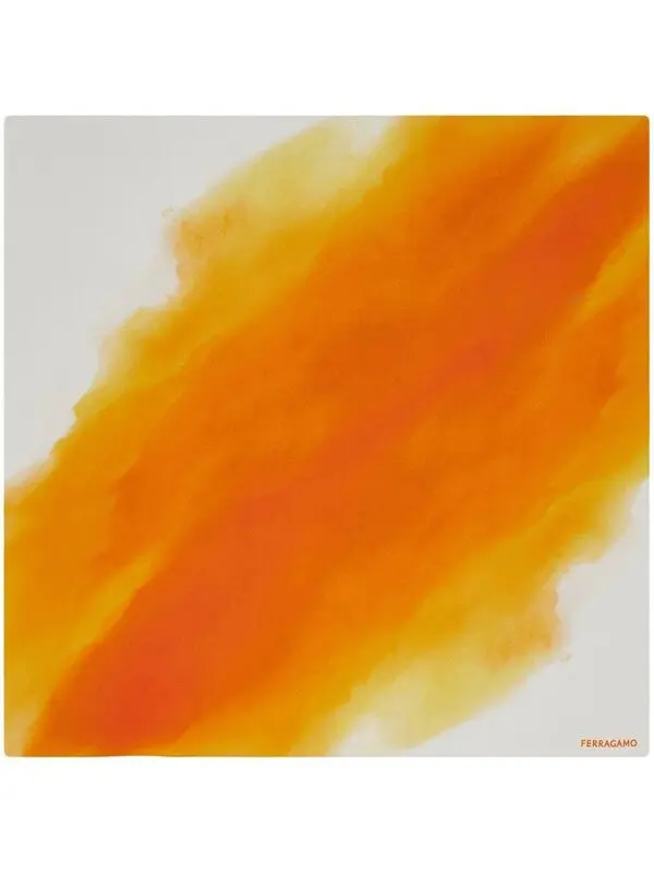 FERRAGAMO Ombre-print Silk Scarf - Orange