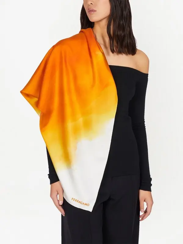 FERRAGAMO Ombre-print Silk Scarf