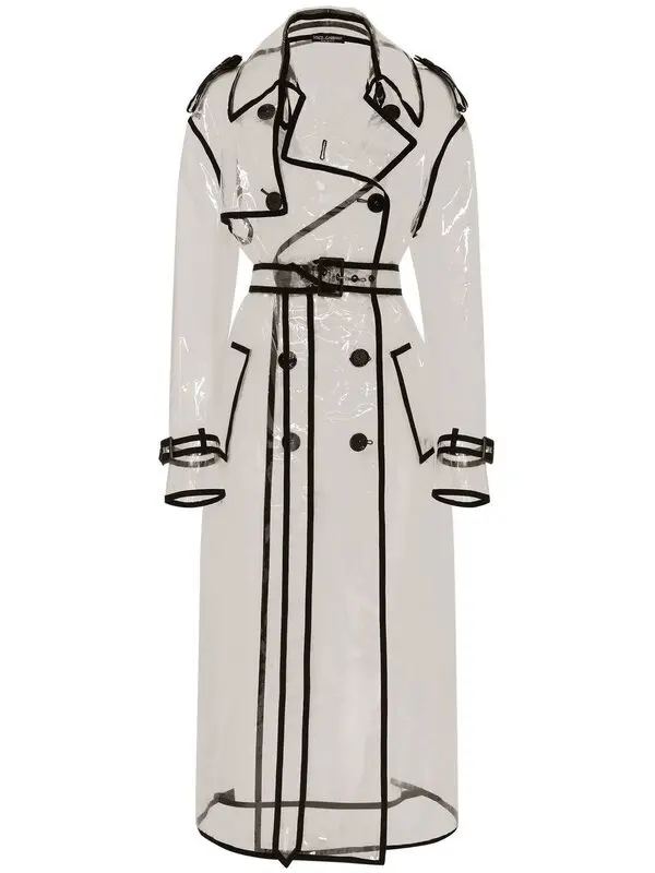 Dolce & Gabbana Contrast-trim Trench Coat - Black