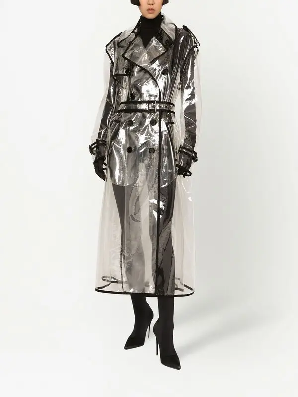 Dolce & Gabbana Contrast-trim Trench Coat - Black