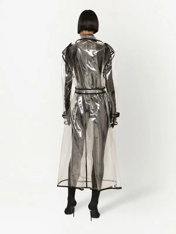 Dolce & Gabbana Contrast-trim Trench Coat - Black