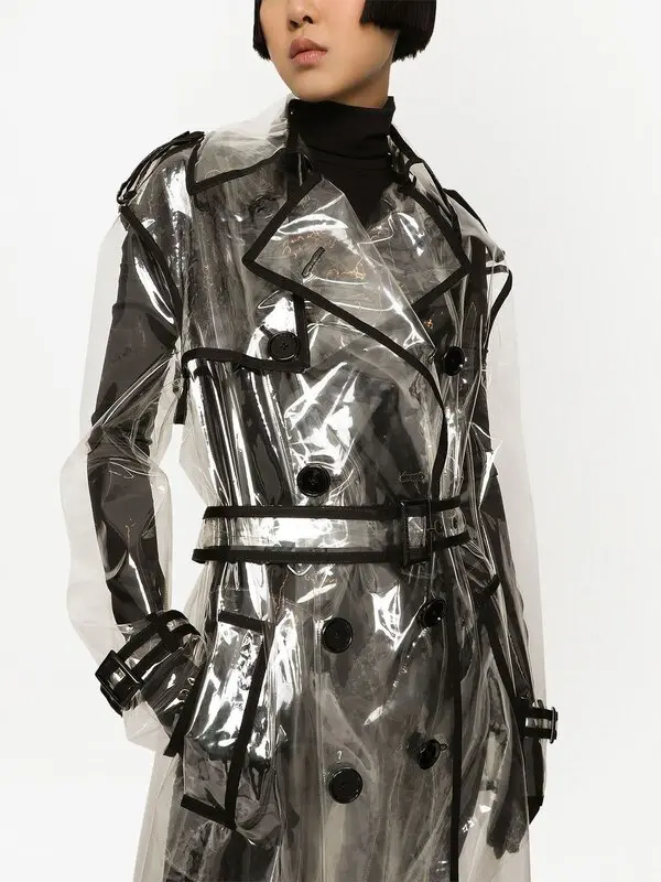 Dolce & Gabbana Contrast-trim Trench Coat - Black