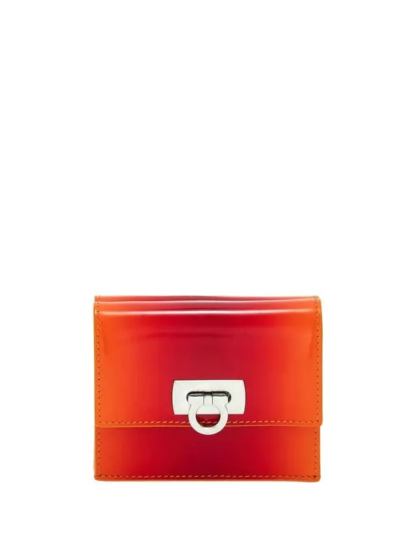 FERRAGAMO Gancini Clasp Wallet - Orange