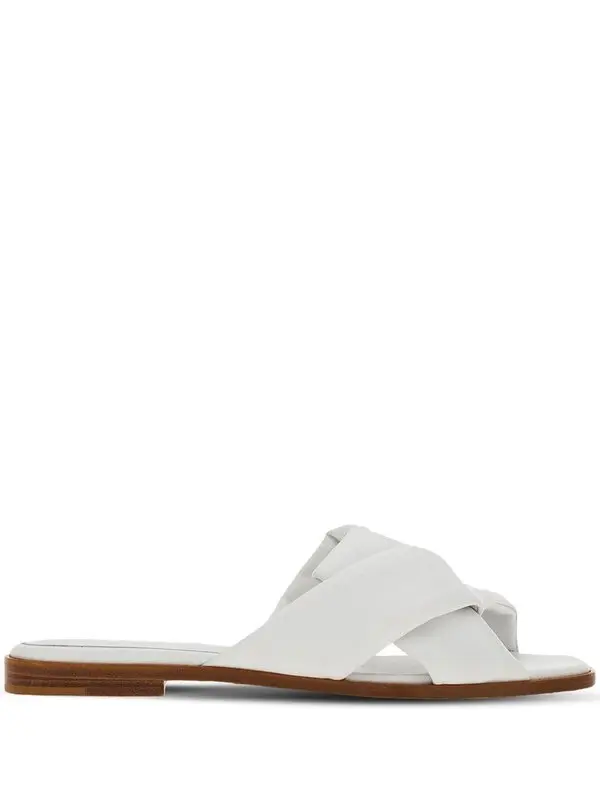 FERRAGAMO Knot-detail Leather Slides