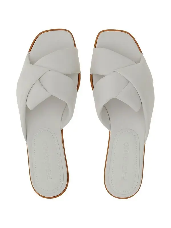 FERRAGAMO Knot-detail Leather Slides