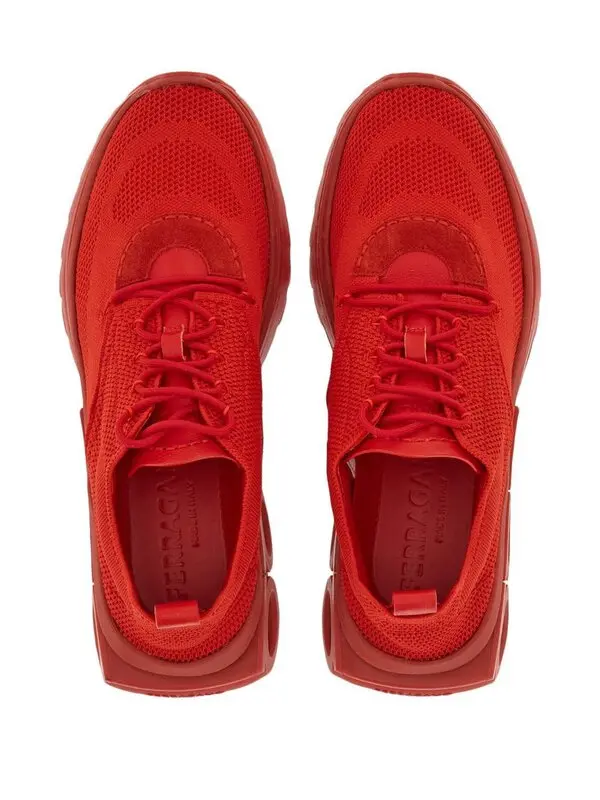 FERRAGAMO Knitted Running Sneakers - Red